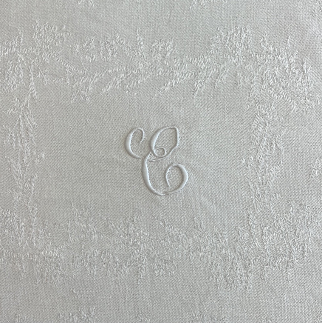 Beautiful vintage French Linen oversized serviette or small table cove ...